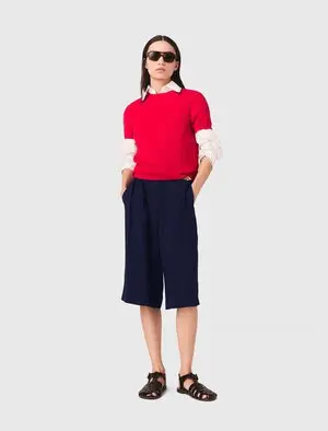Maje Cotton And Silk Blend Cable Knit Jumper