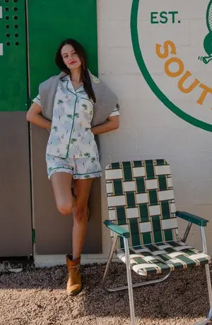 KATIE KIME Palm Courts Pajama Shorts Set