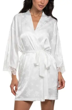 IN BLOOM BY JONQUIL Shane Jacquard Satin Robe - Ivory