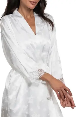 IN BLOOM BY JONQUIL Shane Jacquard Satin Robe - Ivory
