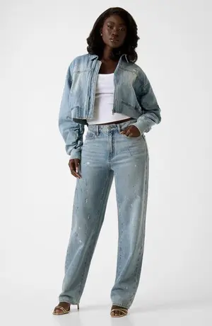Guess Paint Splatter Relaxed Barrel Leg Jeans