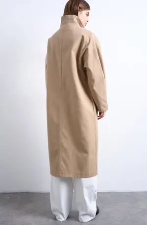 Topshop Stand Collar Longline Coat