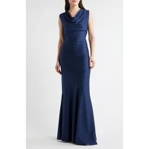 Chiara Boni La Petite Robe Eunia Ruched Sleeveless Gown - Midnight