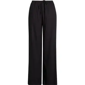Nordstrom Linen Blend Drawstring Pants - Black