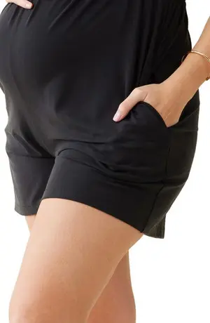 Ingrid & Isabel® Knit Maternity Romper With Smocked Waist And V-neck