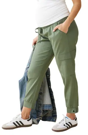 Ingrid & Isabel® Under The Bump Drawstring Cargo Pants