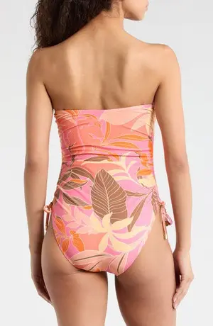 Sanctuary Banded Side Ruched One-piece Swimsuit - Multi