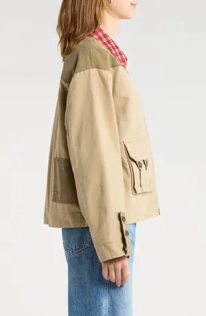 DAMSON MADDER Marcelle Reversible Organic Cotton Barn Jacket - Red Multi