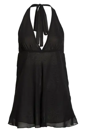 BELLA VENICE Ryan Halter Mini Dress - Black
