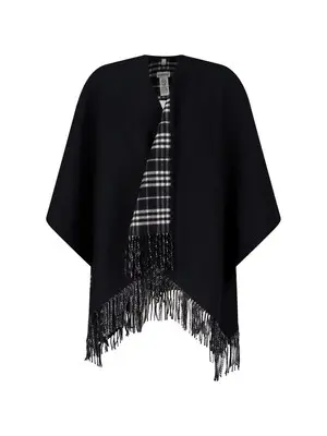 Burberry Reversible "check" Cape - Black