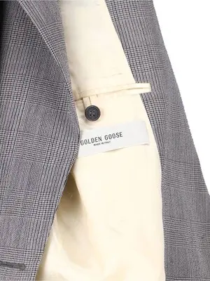 GOLDEN GOOSE Single-breasted Blazer With Crystal Detail - Gray