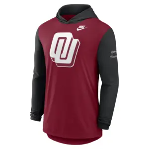 Nike Oklahoma Campus Legacy Dri-fit College Long-sleeve Hooded T-shirt - Red