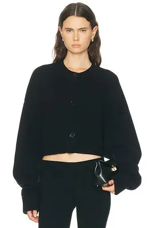 TOTEME Cropped Oversized Cardigan - Black