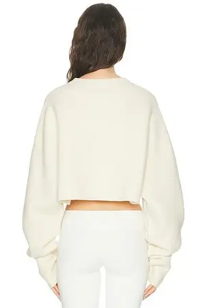 TOTEME Cropped Oversized Cardigan - Milk