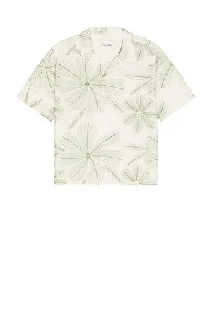 CORRIDOR Linen Applique Short Sleeve Shirt - Natural
