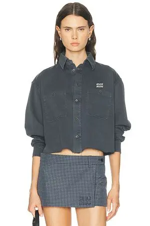 Miu Miu Denim Button-down Top