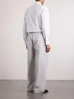 AMOMENTO Drawstring Straight-leg Woven Trousers - Gray