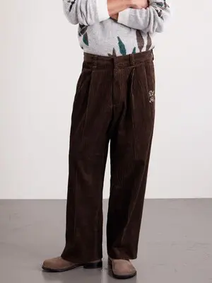 HUMAN MADE Wide-leg Pleated Corduroy Trousers
