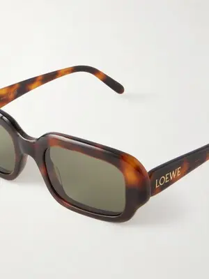 Loewe Slim Havana Rectangular Acetate Sunglasses
