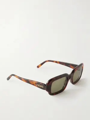 Loewe Slim Havana Rectangular Acetate Sunglasses