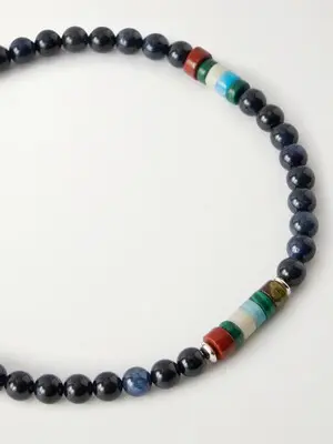 MIKIA Sterling Silver And Stone Beaded Bracelet - Blue