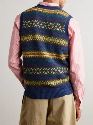 BEAMS Fair Isle Patterned Wool-blend Sweater Vest