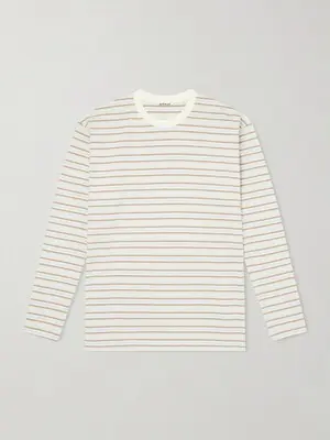 Auralee Striped Cotton-jersey T-shirt