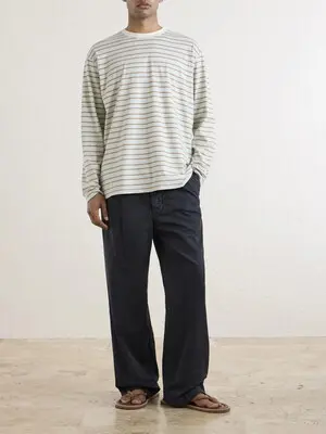 Auralee Striped Cotton-jersey T-shirt