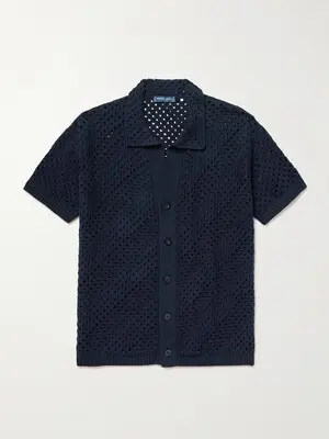 Frescobol Carioca Pinto Crocheted Cotton Shirt