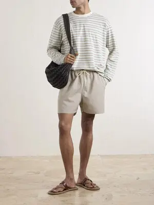 Auralee Wool Drawstring Shorts - Neutrals