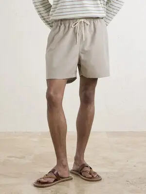 Auralee Wool Drawstring Shorts - Neutrals