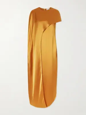 Galvan Clandestine Cape-effect Satin Gown