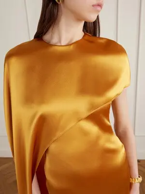 Galvan Clandestine Cape-effect Satin Gown