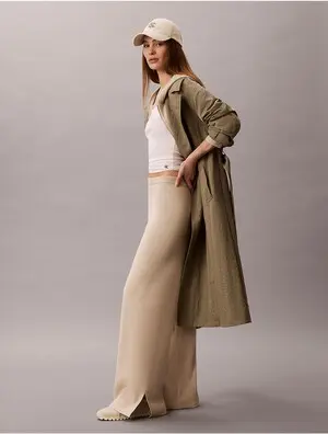 Calvin Klein Relaxed Knit Wide Leg Pants - Silvermoss