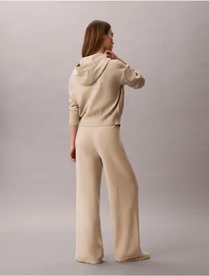 Calvin Klein Relaxed Knit Wide Leg Pants - Silvermoss