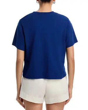Aqua Haley Seashell Boxy Crop Tee - Tide