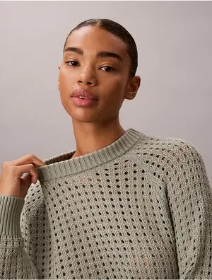 Calvin Klein Open Stitch Knit Sweater - Shadow