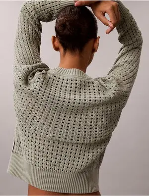 Calvin Klein Open Stitch Knit Sweater - Shadow