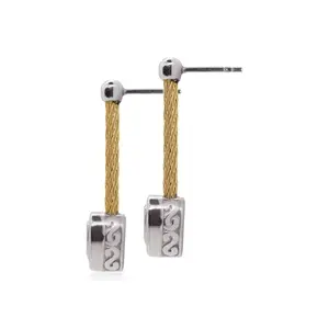 Alor Day Diamonds Teardrop Drop Earrings - Gold Cable