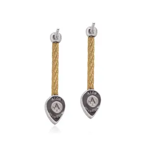 Alor Day Diamonds Teardrop Drop Earrings - Gold Cable