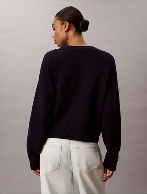 Calvin Klein Relaxed Cotton Sweater - Evening Blue