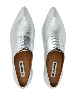 JIL SANDER Lace Up Leather Pumps