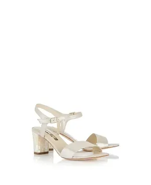 FREYA ROSE Martina Midi Ankle Strap Pearl Heel Sandal