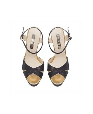 FREYA ROSE Cleopatra Noir Ankle Strap Heel Sandal - Black