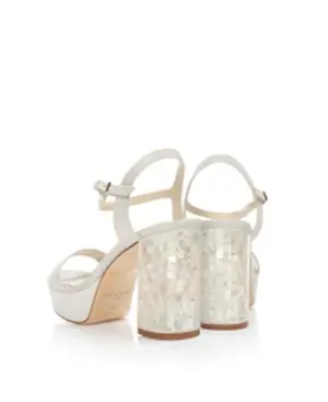 FREYA ROSE Gigi Ankle Strap Pearl Heel Sandal - Ivory