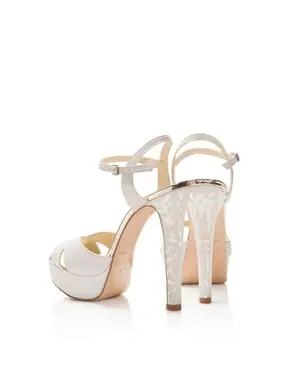 FREYA ROSE Ankle Strap Platform Heel Sandal - Ivory