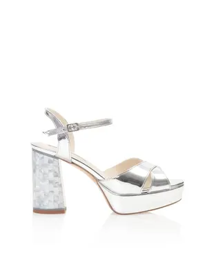 FREYA ROSE Nova Pearl Heel Sandal - Silver