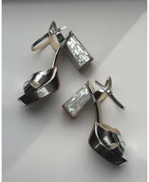 FREYA ROSE Nova Pearl Heel Sandal - Silver