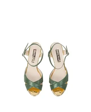 FREYA ROSE Zahra Verde Ankle Strap Pearl Heel Sandal
