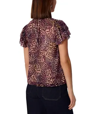 Whistles Orchid Print Dobby Top
